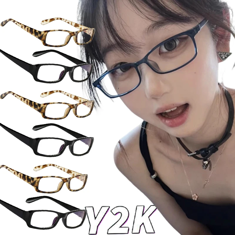 Vintage-Style-Little-Black-Square-Frame-Glasses-Y2K-Millennium-Sweet ...