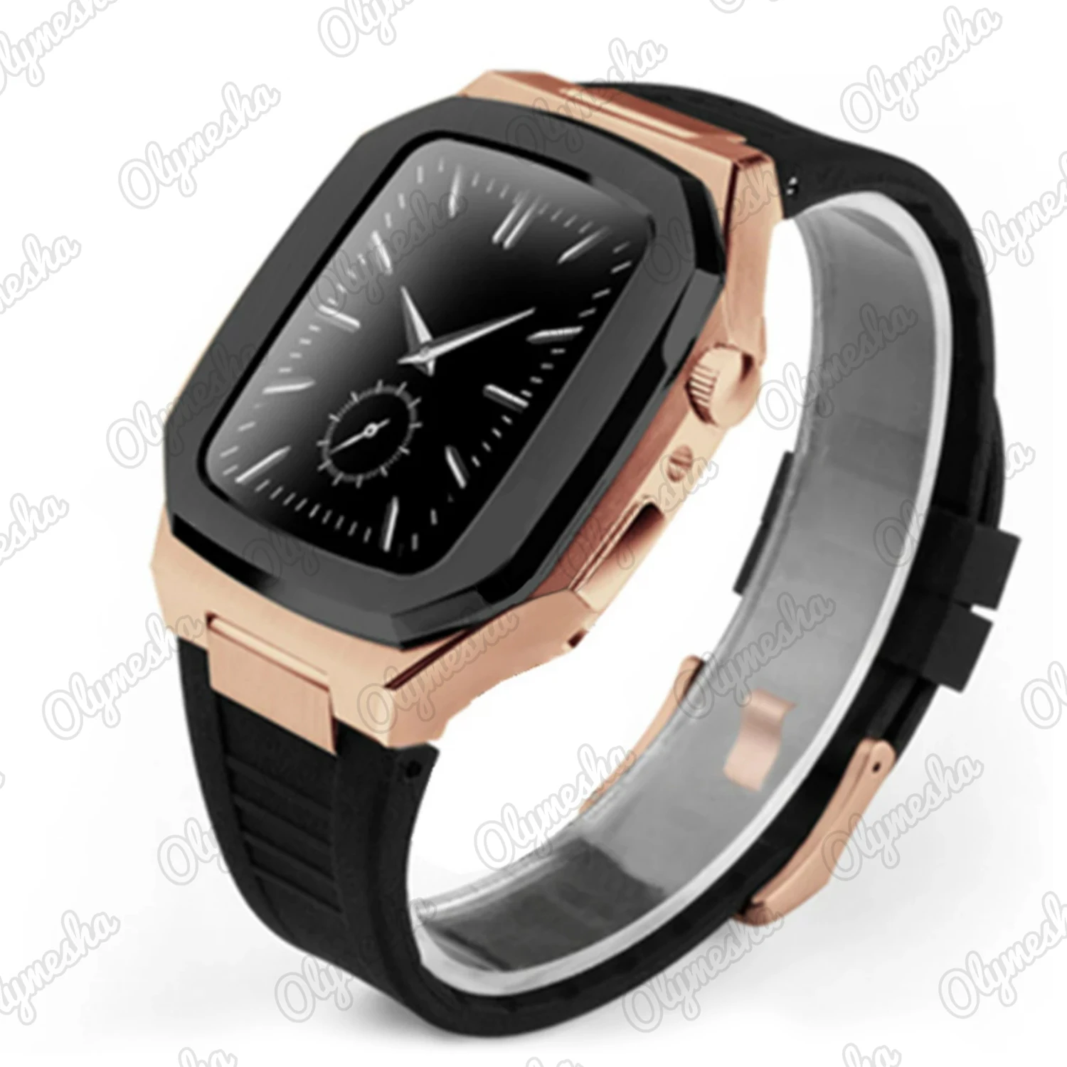Stainless-Steel-Strap-Case-for-Apple-Watch-Band-Modification-45mm-44mm ...