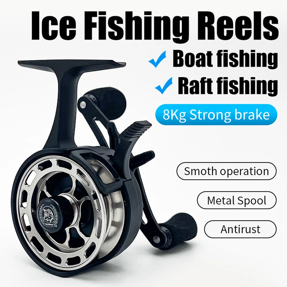 Matte-Black-Ice-Fishing-Reel-High-Speed-3-2-1-Fly-Fishing-Wheel-Hollow ...