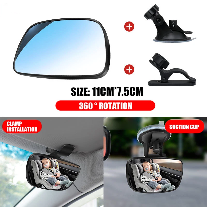 Car-Interior-Rear-View-Mirrors-110-75mm-Rotatable-In-Car-Baby ...