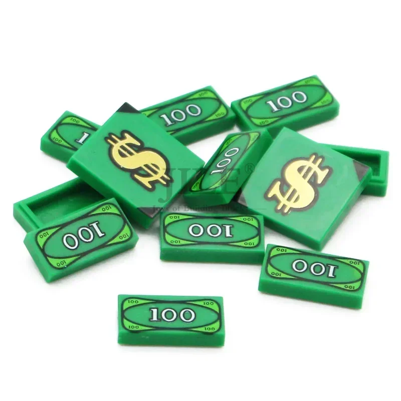 100Pcs-Tiles-1x2-with-100-Dollar-Bill-Money-Print-Green-Moc-Building ...