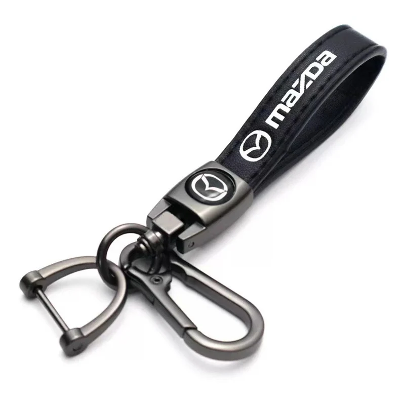 Metal+Leather Car Logo Keychain Key Ring For Mazda 2 3 6 8 CX4 CX-5 CX ...