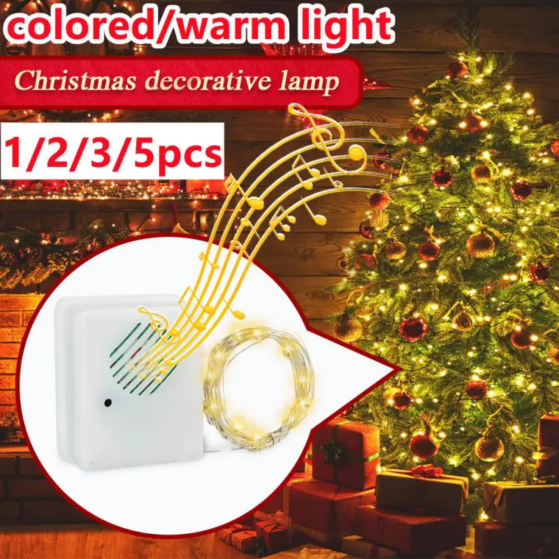 1-5PCS-Christmas-Sound-Sensor-Music-Speaker-9-8ft-String-Lights-Voice ...
