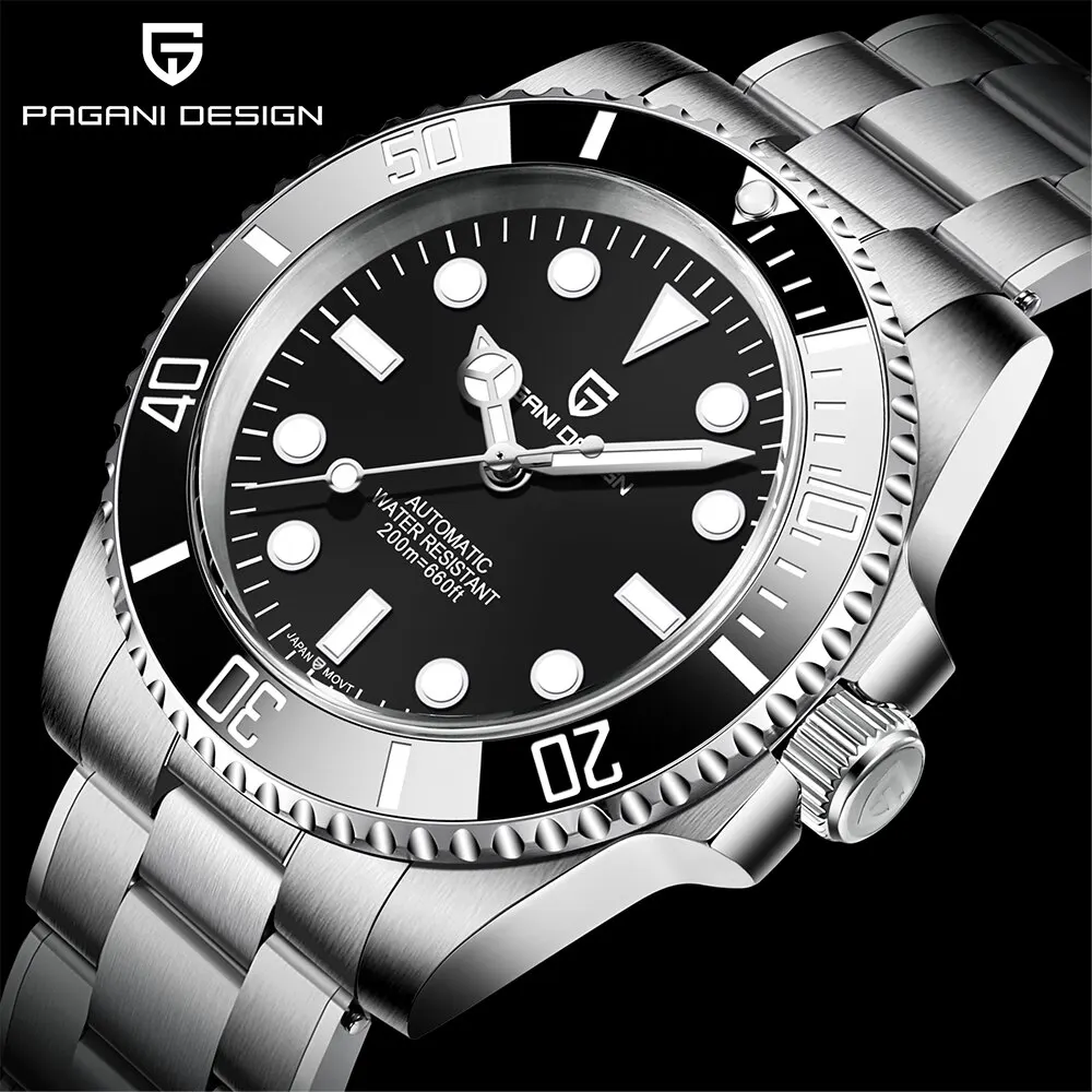 PAGANI DESIGN New Super Luminous Men Mechanical Wristwatches Ceramic ...