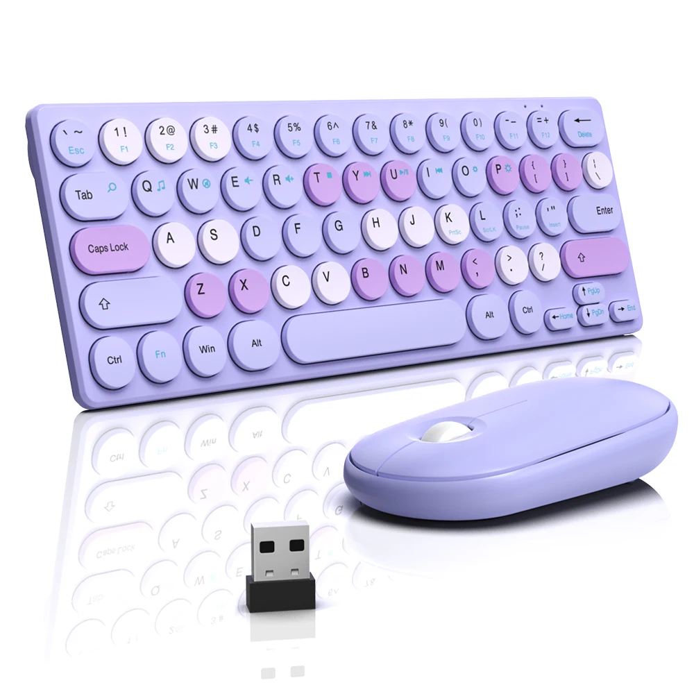 New Mini Wireless Keyboard and Mouse 2.4G Keyboards Colorful Fashion ...