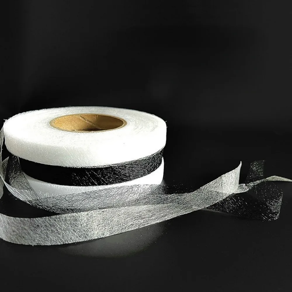 25/50m White Black Double-sided Interlining Adhesive Fabric Clothes ...