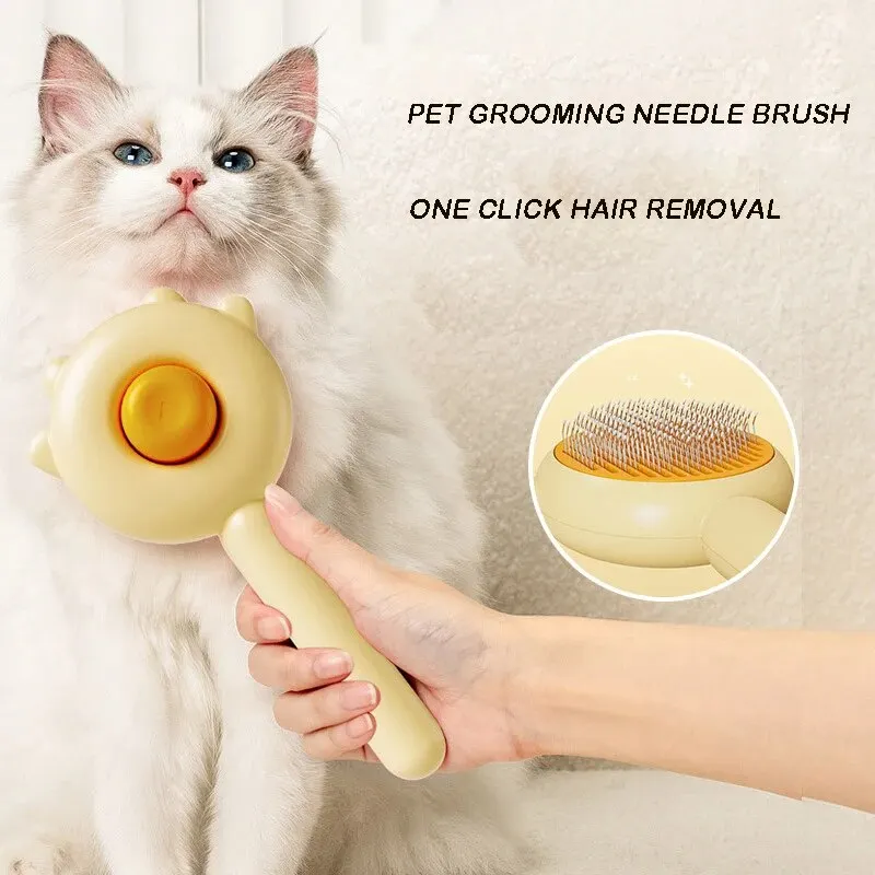 Pet-Comb-One-Key-Hair-Removal-Cleaning-Brush-Magic-Massage-Grooming ...