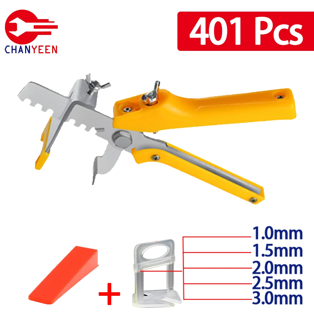 401pcs Floor Tile Leveling System Clips Porcelain Ceramic Leveler Spacer Plier Kit For Tile