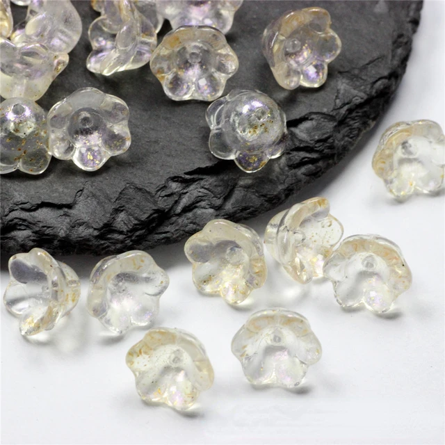 20pcs/Lot 12mm Colorful Flower Lampwork Bead Trumpet Shape Glass Beads ...