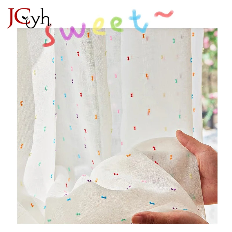Cartoon-Colorful-Sheer-Curtains-for-Girls-Bedroom-Living-Room-Voile ...