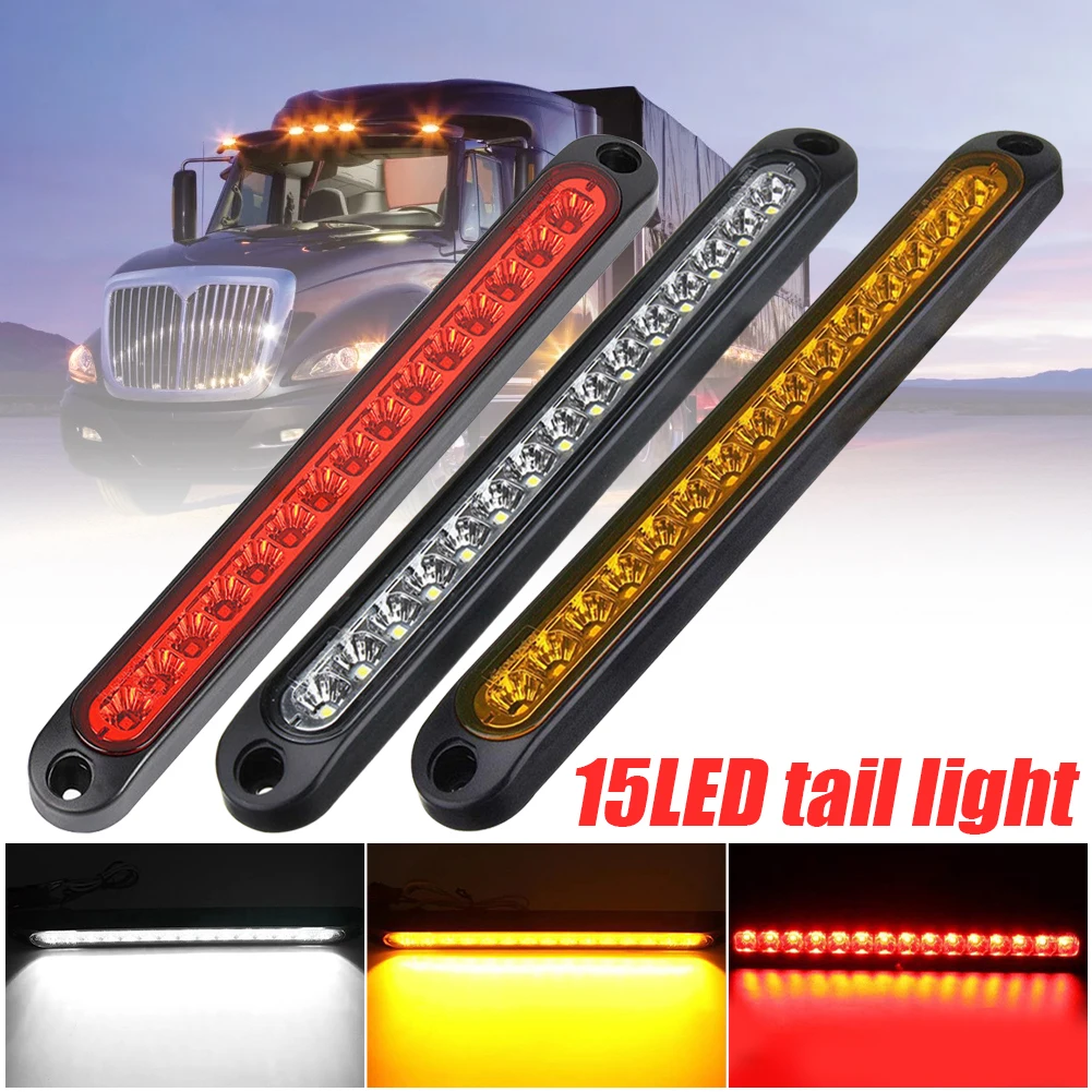 Universal-15LED-Car-Light-Bar-12V-Red-Third-Brake-Light-Rear-Light ...