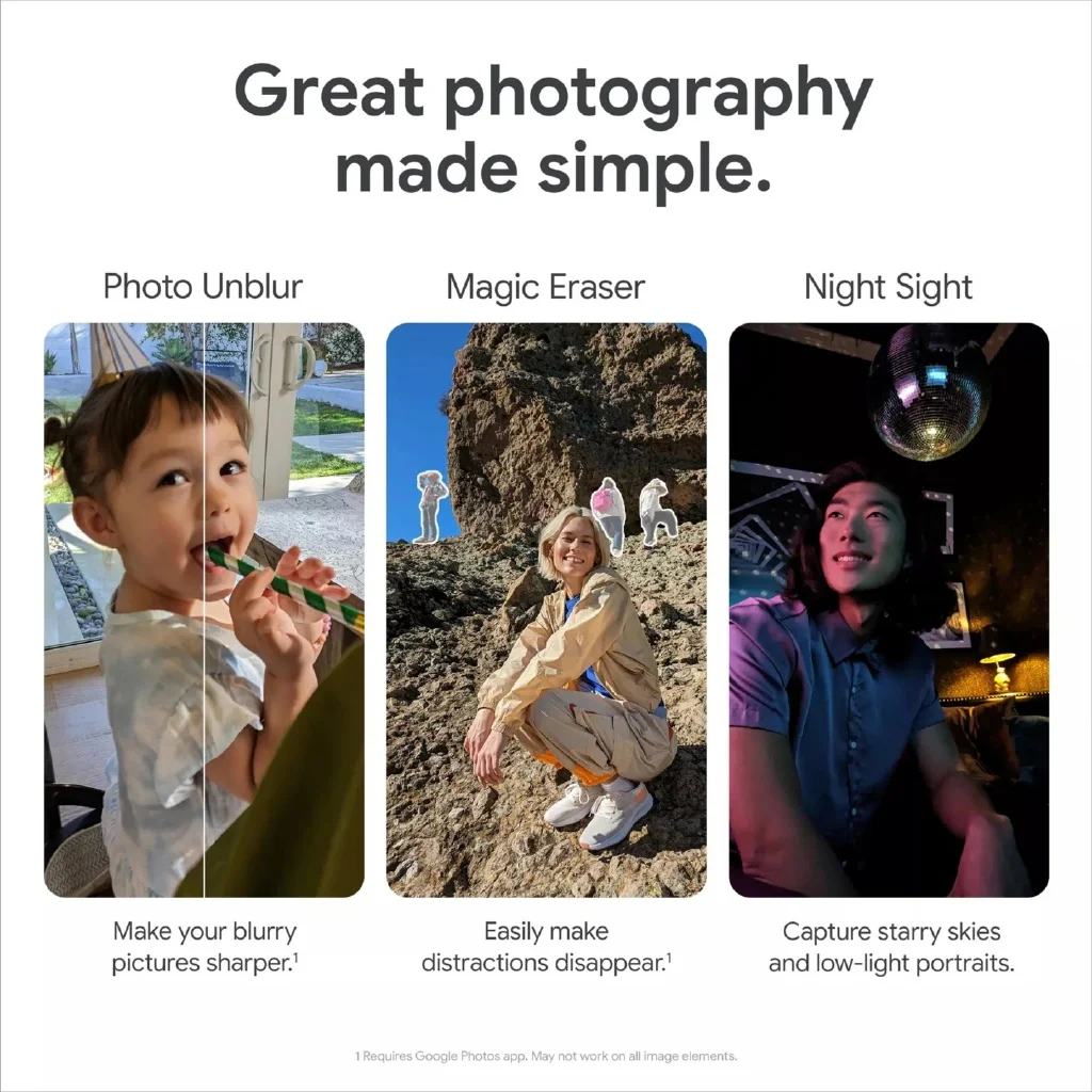 Google Pixel 7a Google Tensor G2 Titan M2™ Security Coprocessor 64MP ...