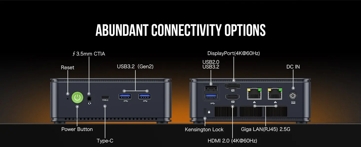GMKtec M6 Ryzen 5 6600H MINI PC Windows 11 DDR5 5600Mhz 16GB 500GB Nvme ...