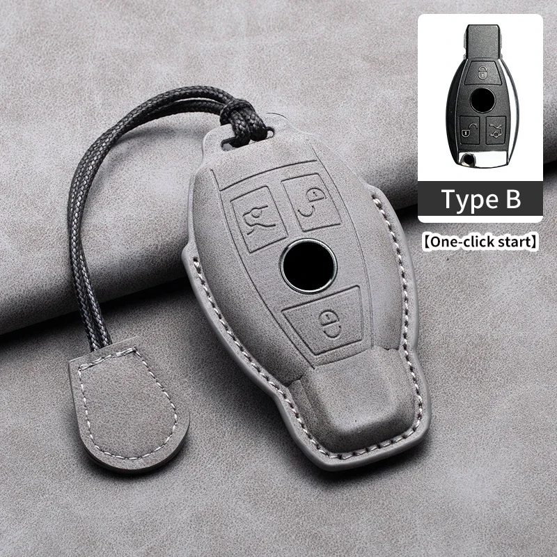 Leather-Car-Key-Case-Cover-for-Mercedes-Benz-W205-W212-X166-W176-W211 ...