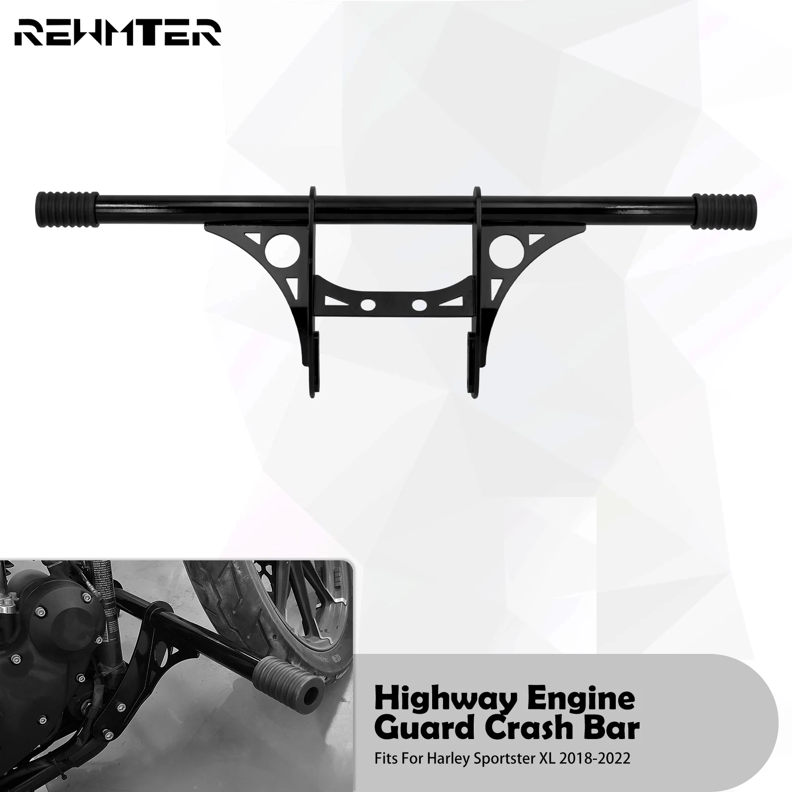 Motorcycle-Black-Front-Highway-Engine-Guard-Crash-Bar-Steel-Falling ...