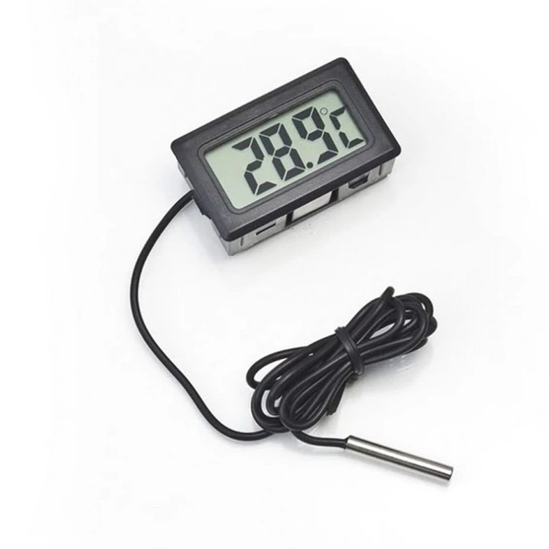 Mini 1m Probe Black Lcd Thermometer Temperature Digital For Bathroom ...