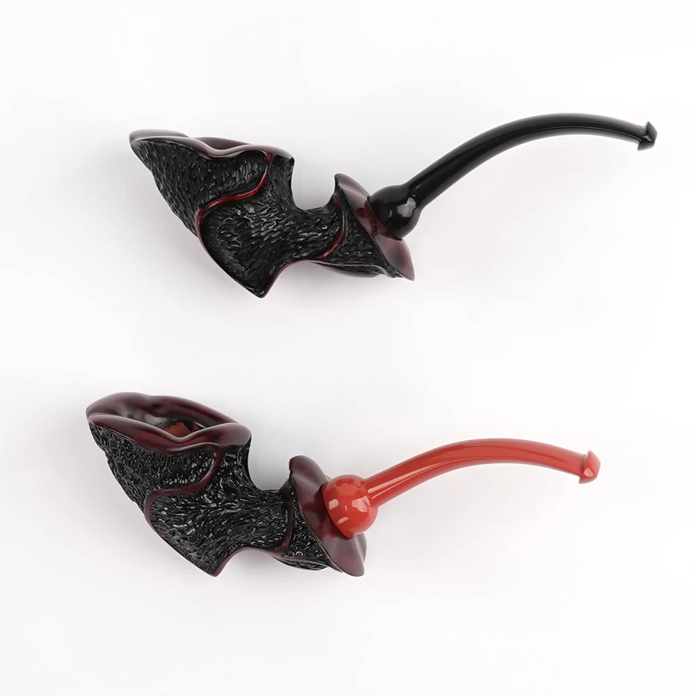 Lady Mini Tobacco Pipe Hand Carved Flower Type Smoking Pipe Black ...