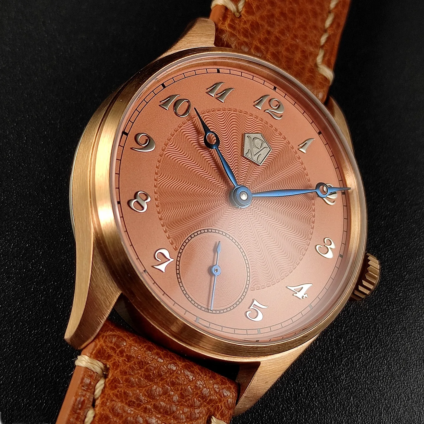 Men's 40MM Manual Mechanical Watch in Tin Bronze with Engraved Dial, 3D ...