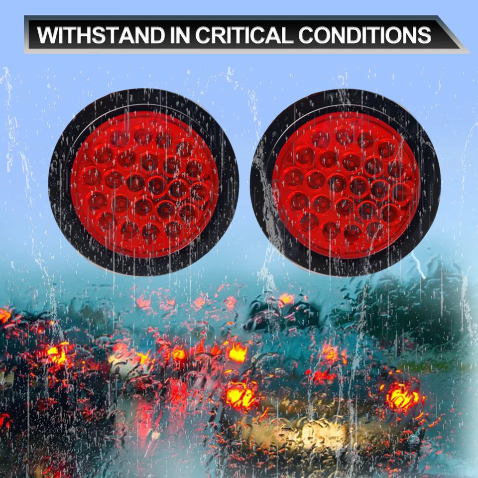 TRUE MODS 4" Inch Round LED Trailer Tail Lights [DOT Certified