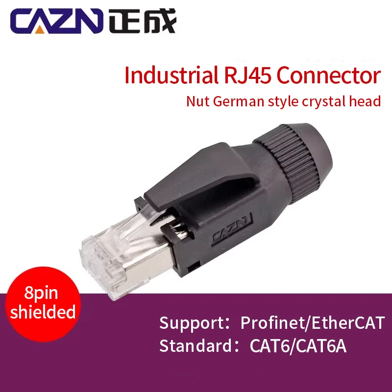 Industrial-RJ45-Connector-Cat6A-8-pin-Profinet-EtherCat-Network-Cable ...