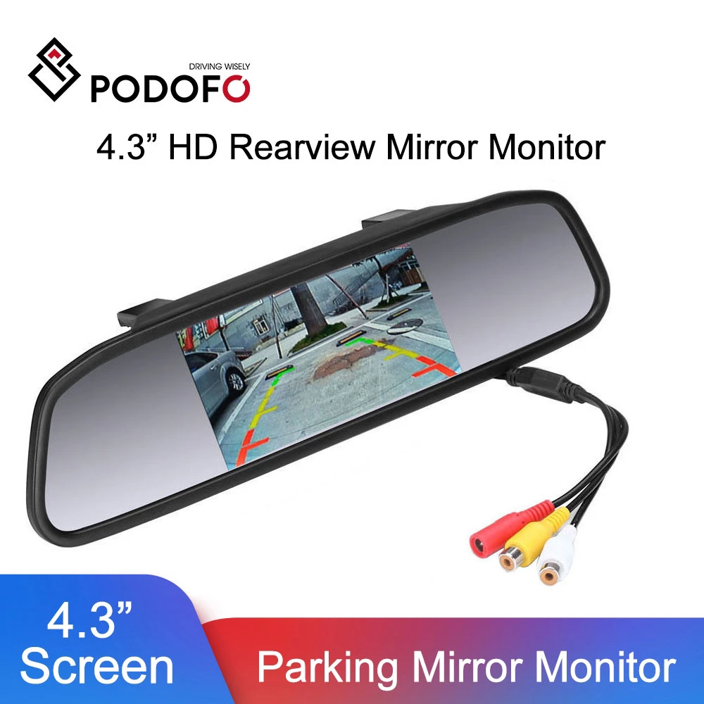 Podofo Car Hd Video Auto Parking Monitor 4 Led Night Vision Ccd Car ...