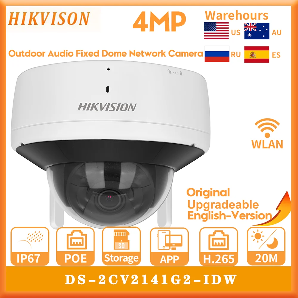 Original-Hikvision-4MP-Outdoor-Audio-Fixed-Dome-IP-Camera-Wifi-Wireless ...