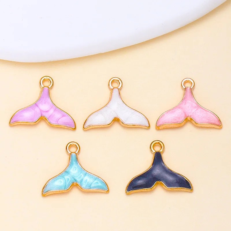 12Pcs-Enamel-Cartoon-Fish-Tail-Charms-Gold-Plated-Metal-Pendant ...