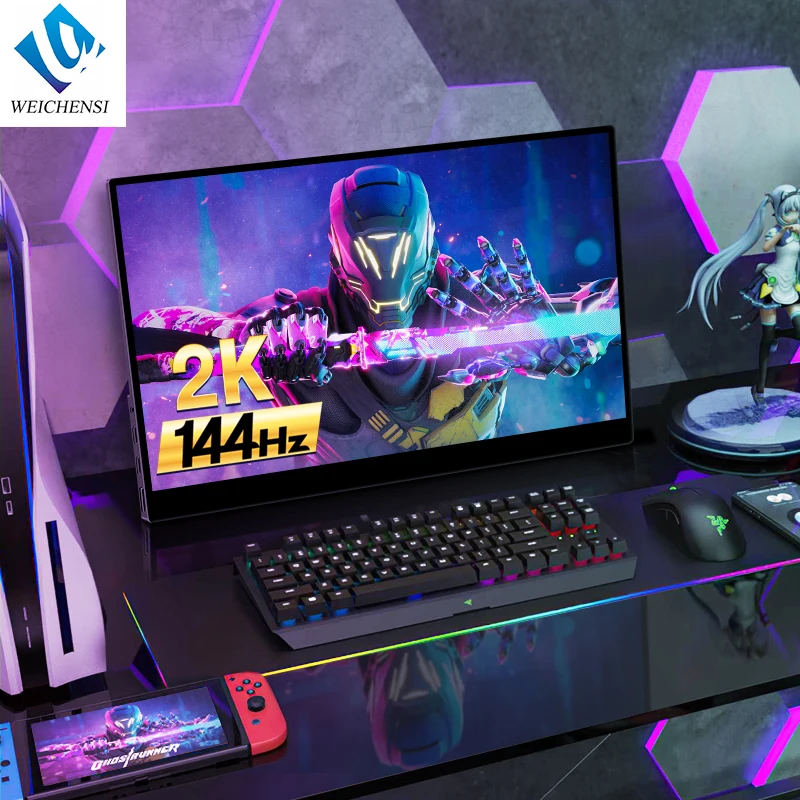 17.3 polegada 2k 144hz monitor portátil 2560x1440p touchscreen 1ms ...