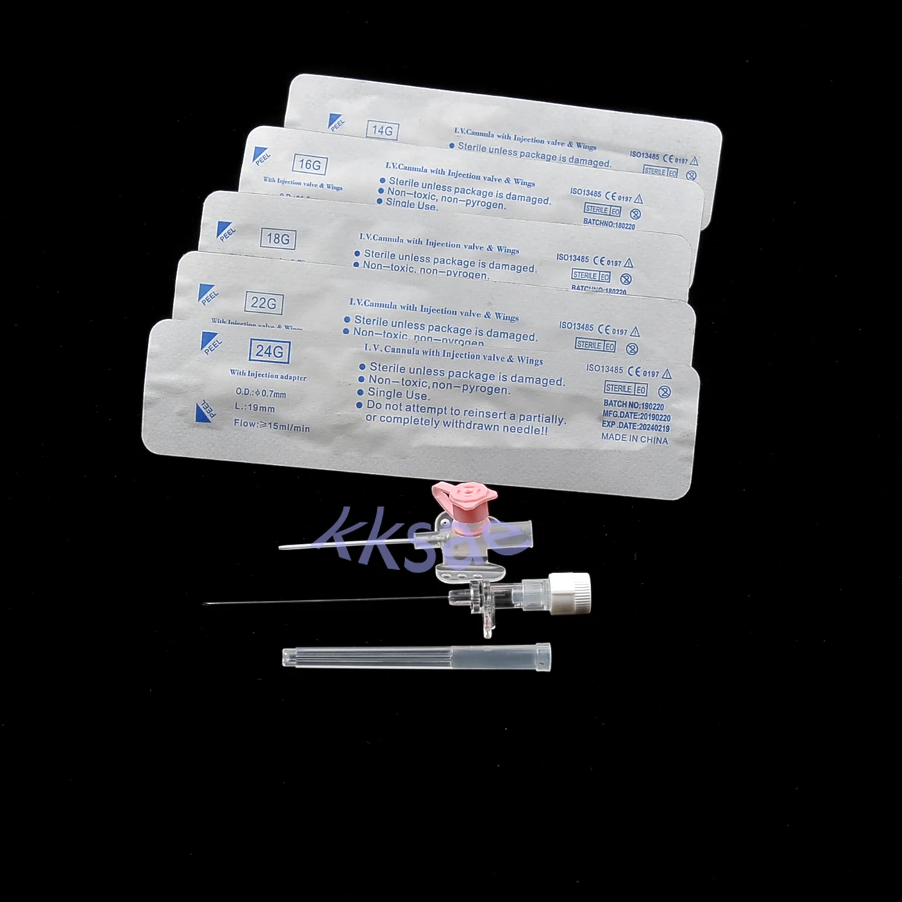 IV Catheter with Wings and Injection Port IV Catheters Sterile I.V ...