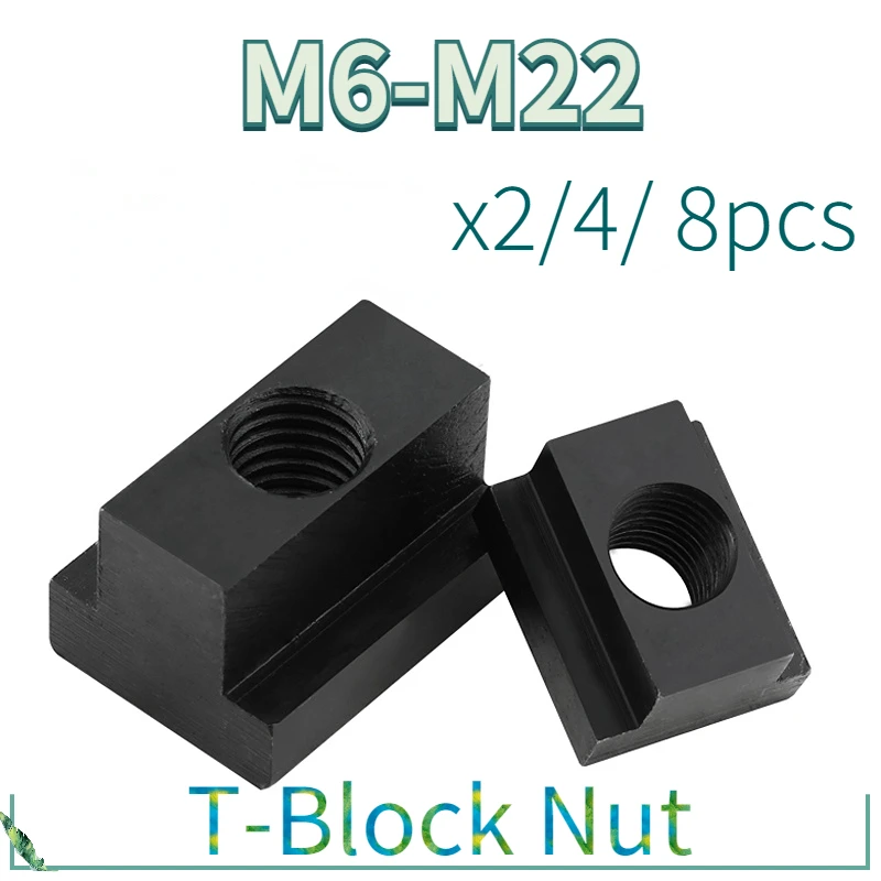 2-4-8pcs-Black-Oxide-Finished-Grade-8-8-Carbon-Steel-Nut-Tapped-Through ...