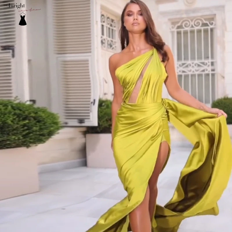 Inright Custom Elegant Robes Soiree One Shoulder Mermaid Prom Dress ...