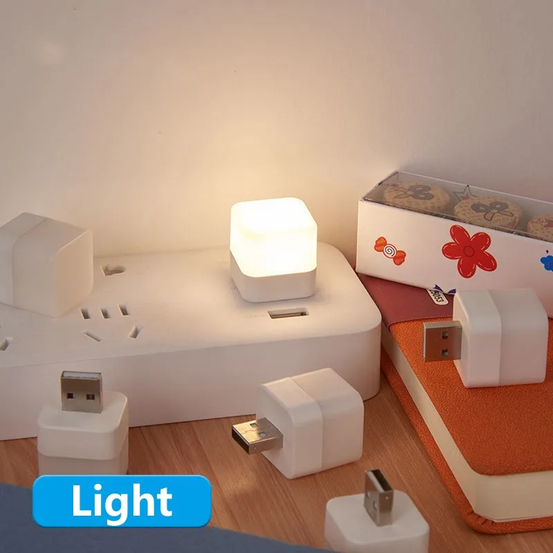 Lampe a poser,Mini lampe LED ronde avec prise USB, alimentée par batterie externe, idéale pour ...