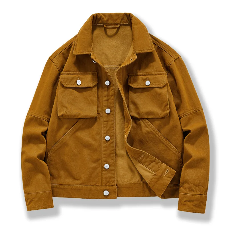 Men's High-end American Retro Heavy Denim Jacket Spring and Fall New ...