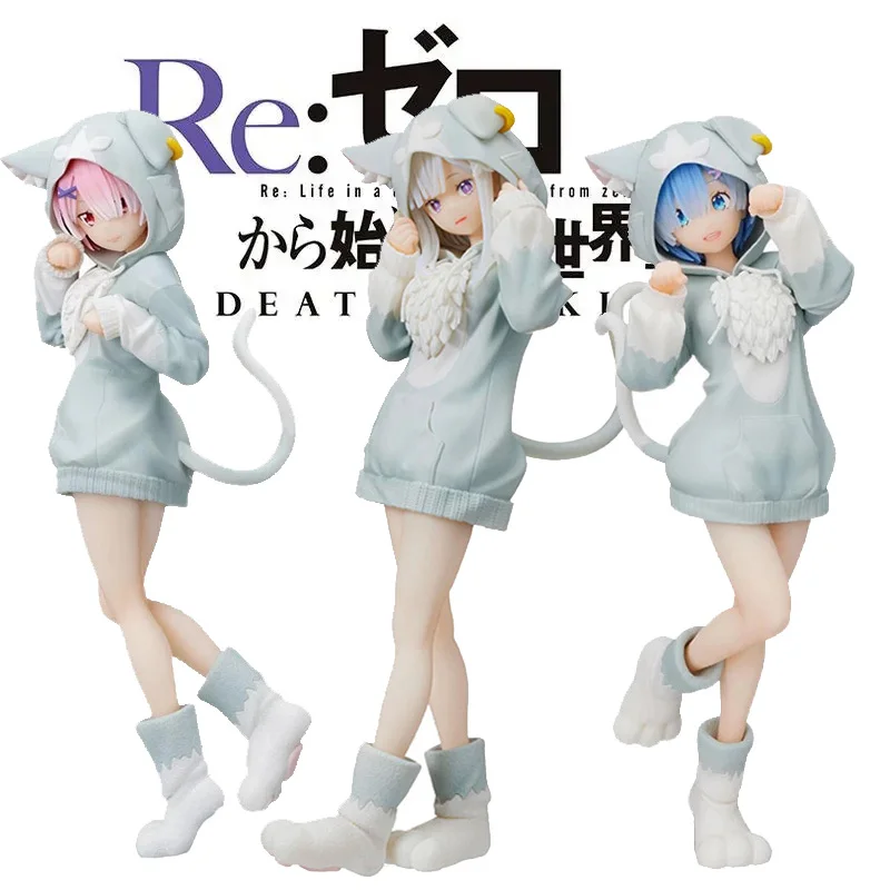 Figura-de-Anime-Rem-de-18CM-modelo-est-tico-de-PVC-Emilia-Cat-RE-Zero ...