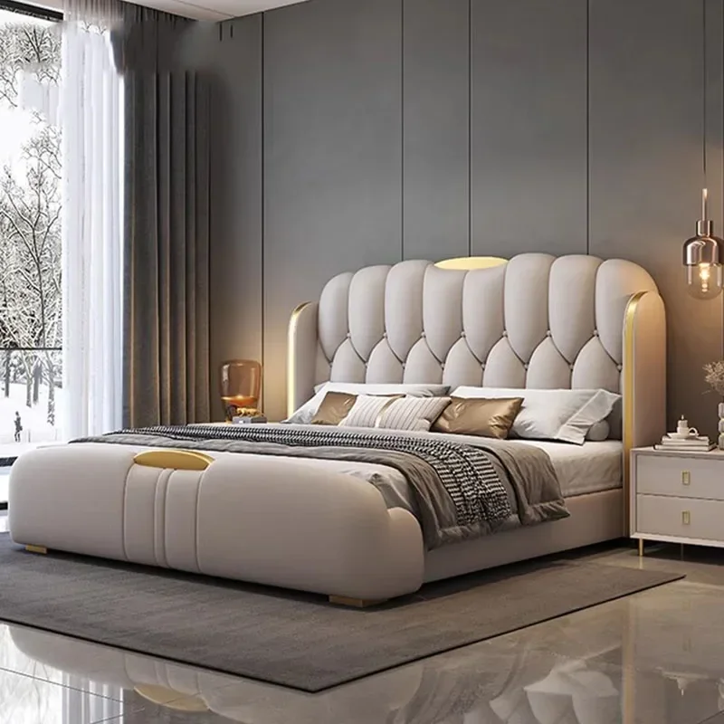 Nordic-Luxury-Kids-Double-Bed-Wood-High-End-King-Size-Frame-Double-Bed ...