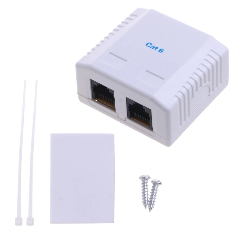 RJ45-Junction-Box-CAT6-8P8C-Connector-2-port-Female-Female-Desktop ...