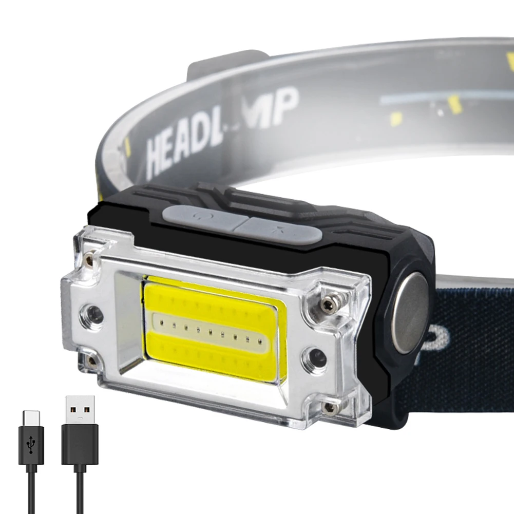 300LM-LED-Headlight-USB-Charging-IPX4-Waterproof-Hat-Visor-Light-3-LEDs ...