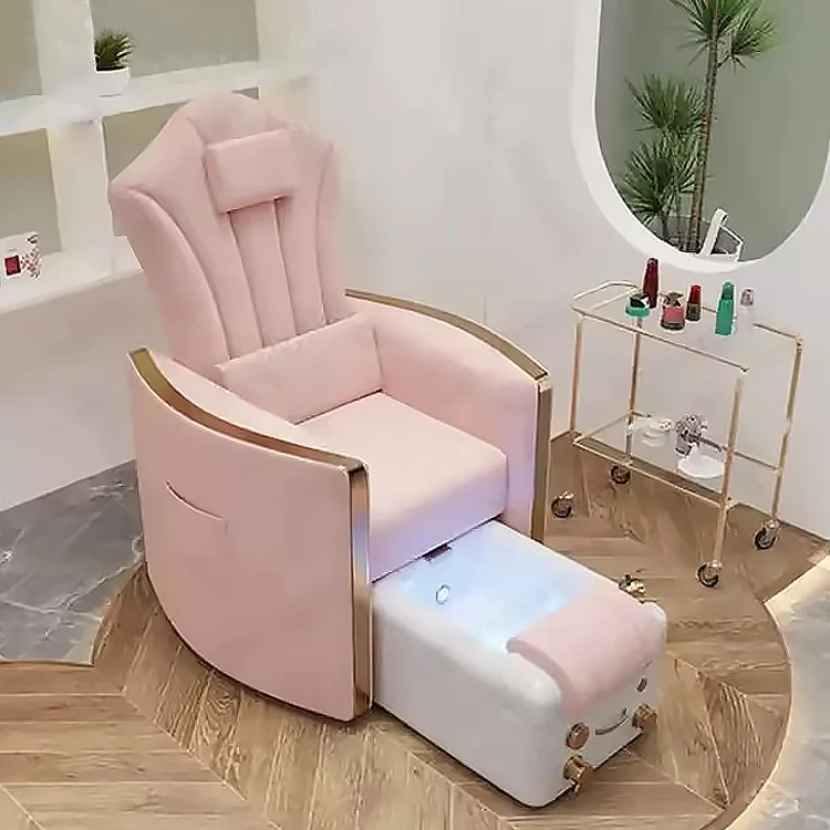 Luxury-Pink-Leather-Foot-Care-Spa-Chair-Electric-Reclining-Pedicure-Spa ...
