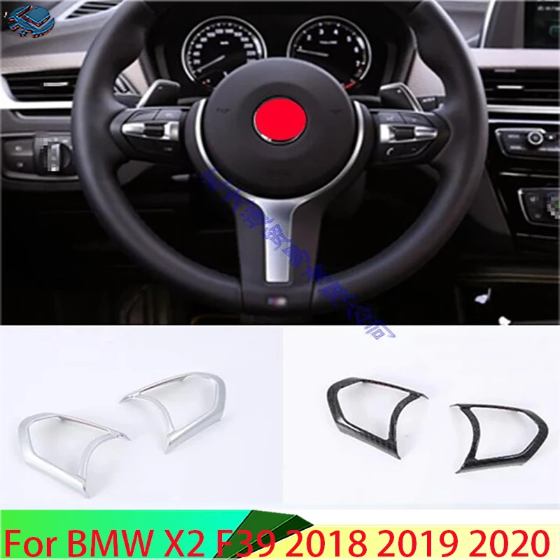 For BMW X2 F39 2018 2019 2020 Car Accessories ABS Chrome Steering Wheel ...