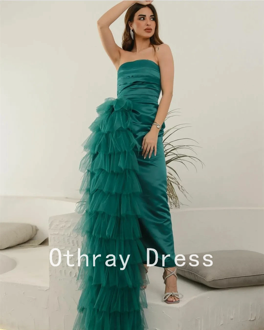 Othray-Emerald-Satin-Evening-Dresses-for-Women-Wedding-Sheath-Party ...
