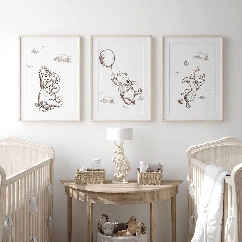 Winnie-the-Pooh-Sketched-Painting-Nursery-Wall-Art-Canvas-Poster-Print ...