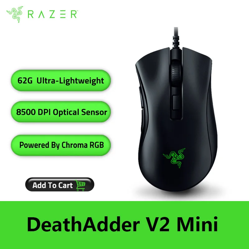 Razer ratón de juegos DeathAdder V2 MINI, con cable, Sensor óptico de ...
