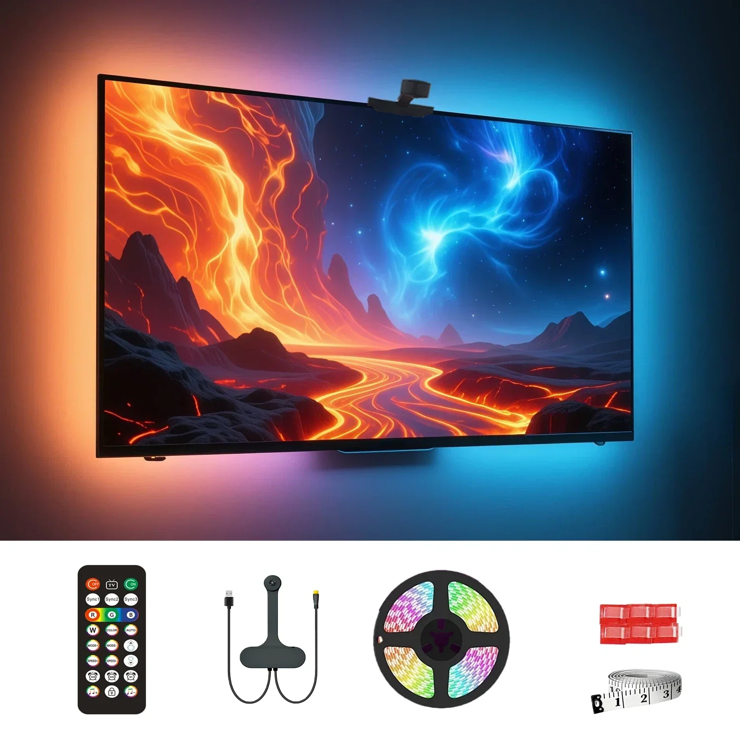 WACUAAO AI Sync LED TV Backlight with Camera, Music Sync,USB Powered ...