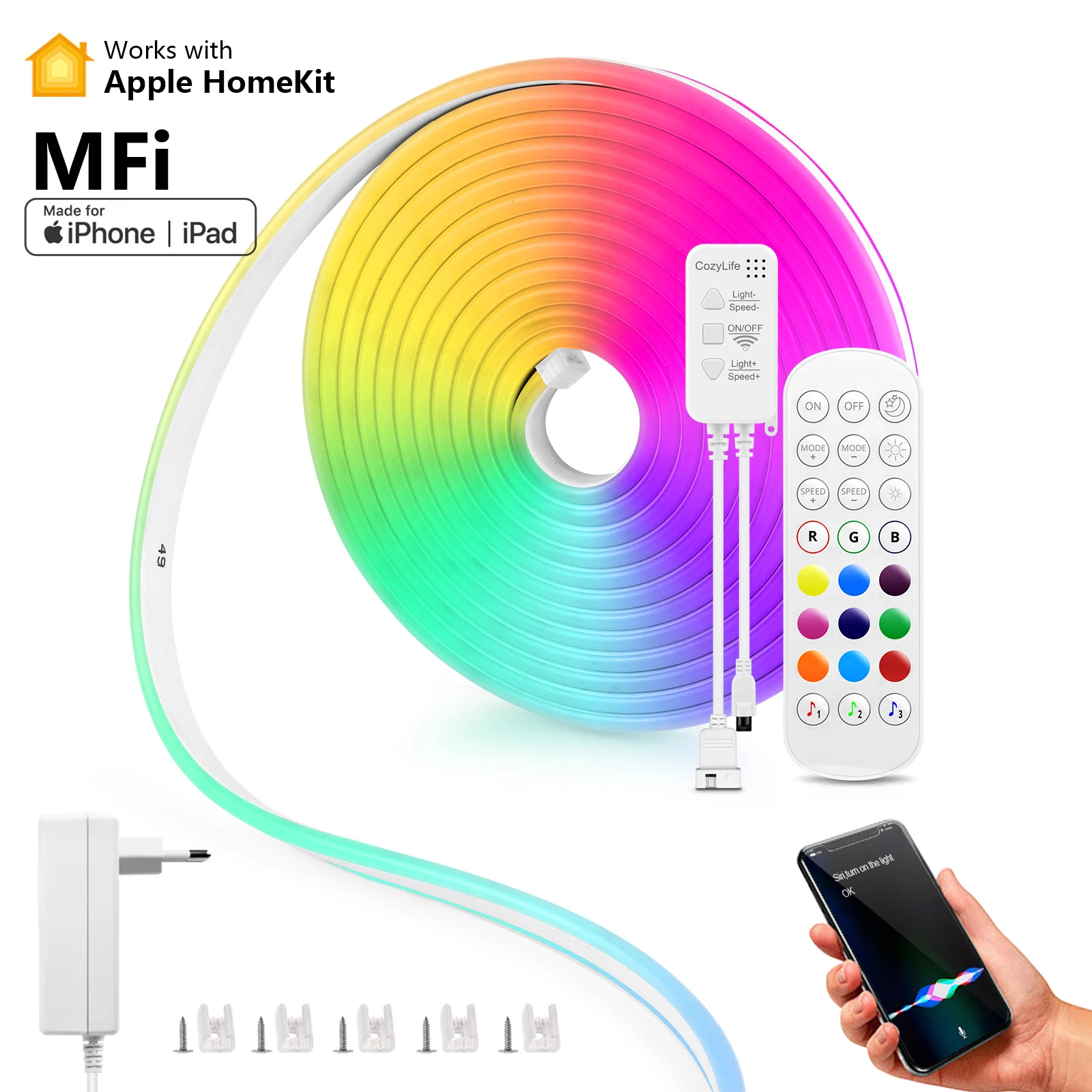 RGB-Neon-LED-Strip-Light-Smart-WiFi-App-Siri-Controle-Remoto-l-mpada ...
