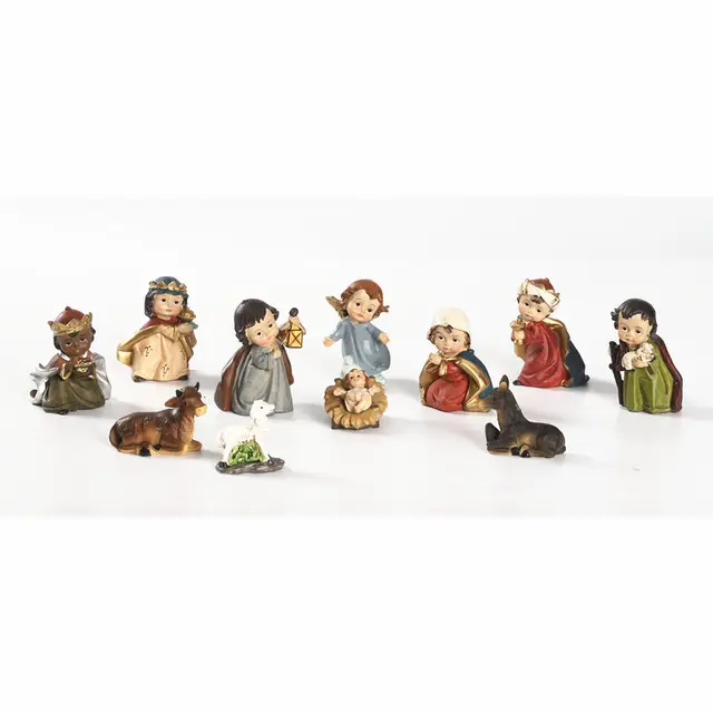 11pcs Religious Gift Of The Birth Of Jesus Resin Statues Figurines Baby ...