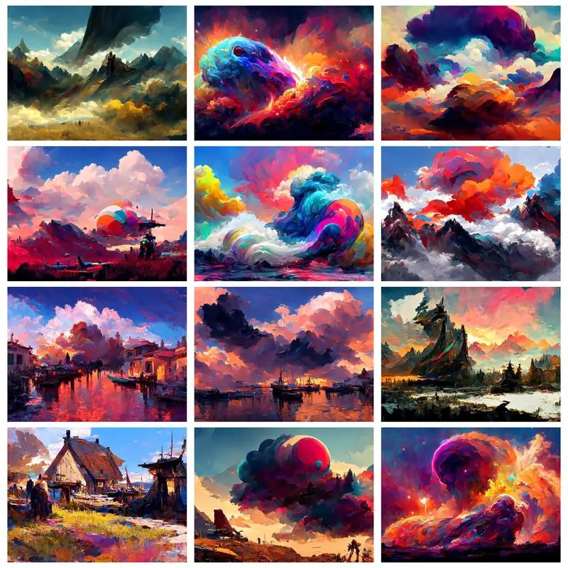 Colorful Cloud Drawing