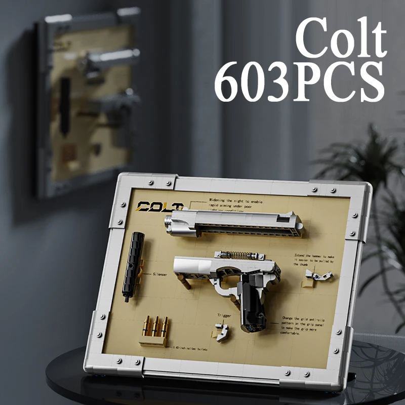 603PCS Colt Pistol Decorative Painting Building Blocks Toys Sets ...