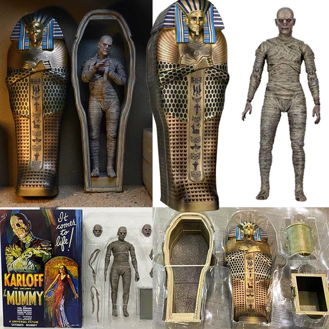 Original NECA Universal Monsters The Mummy Casket Coffin Pyramid Action ...