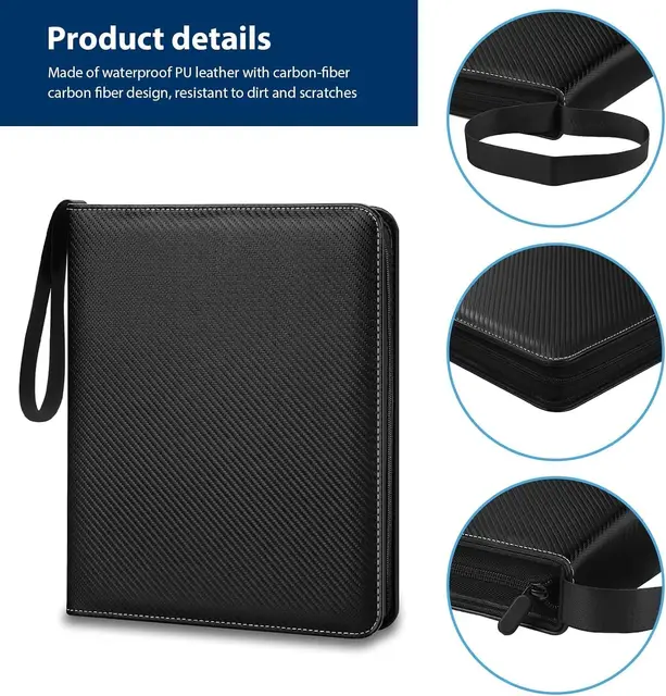 9 Pocket Card Sleeves 9-Pocket Zipper Trading Card Binder - Holds 900 ...
