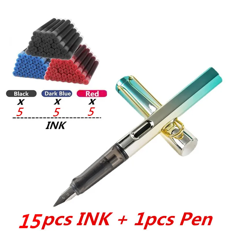 16pc-Luxury-Gradual-Color-Pen-Ink-Set-Children-Posture-Writing-0-38mm ...